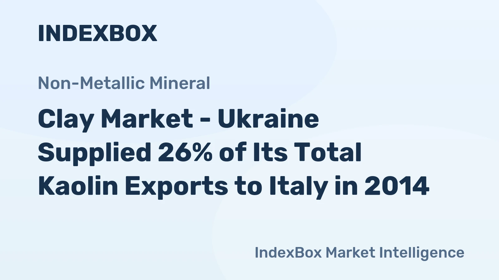 Clay Market - Ukraine Supplied 26% of Its Total Kaolin Exports to Italy in 2014