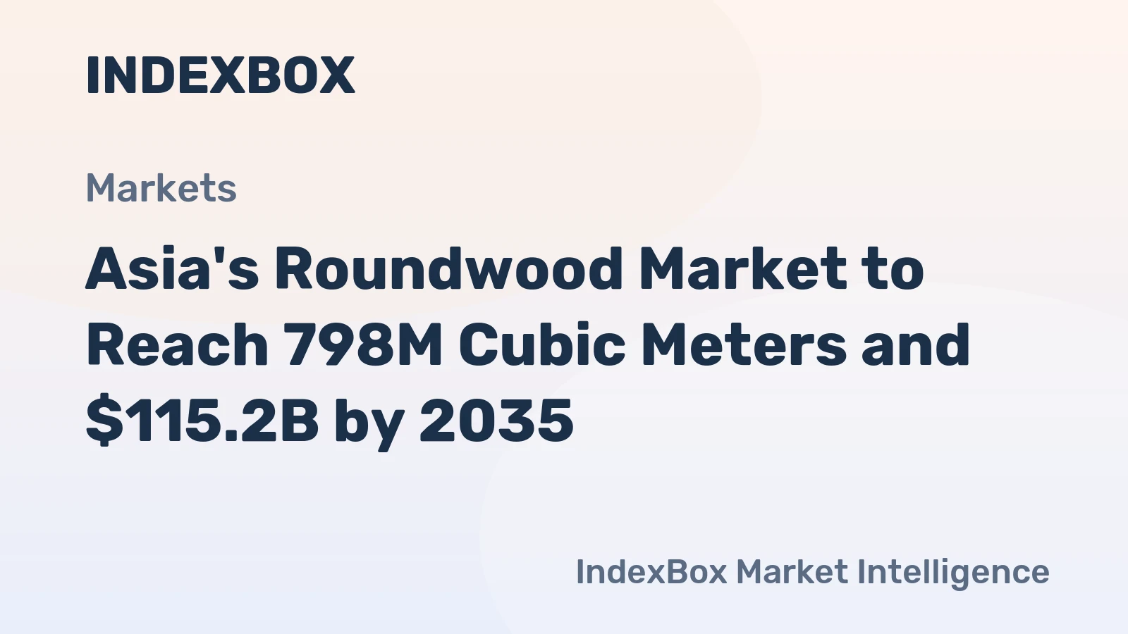 Asia's Roundwood Market to Reach 798M Cubic Meters and $115.2B by 2035