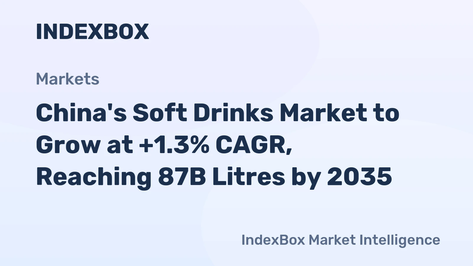 China's Soft Drinks Market to Grow at +1.3% CAGR, Reaching 87B Litres by 2035