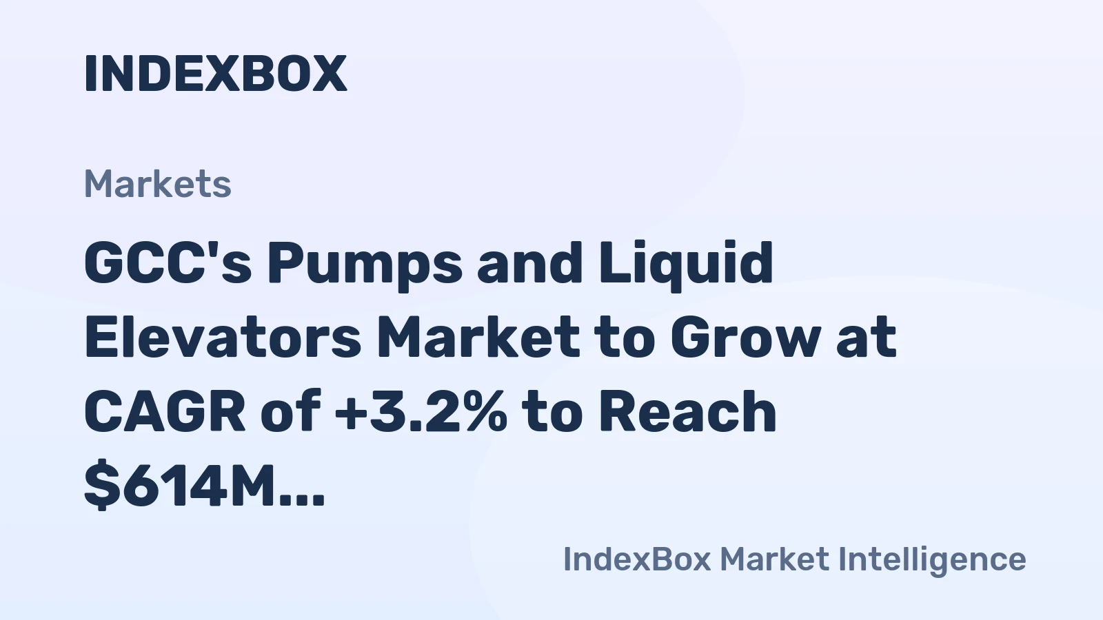 GCC's Pumps and Liquid Elevators Market to Grow at CAGR of +3.2% to Reach $614M by 2035