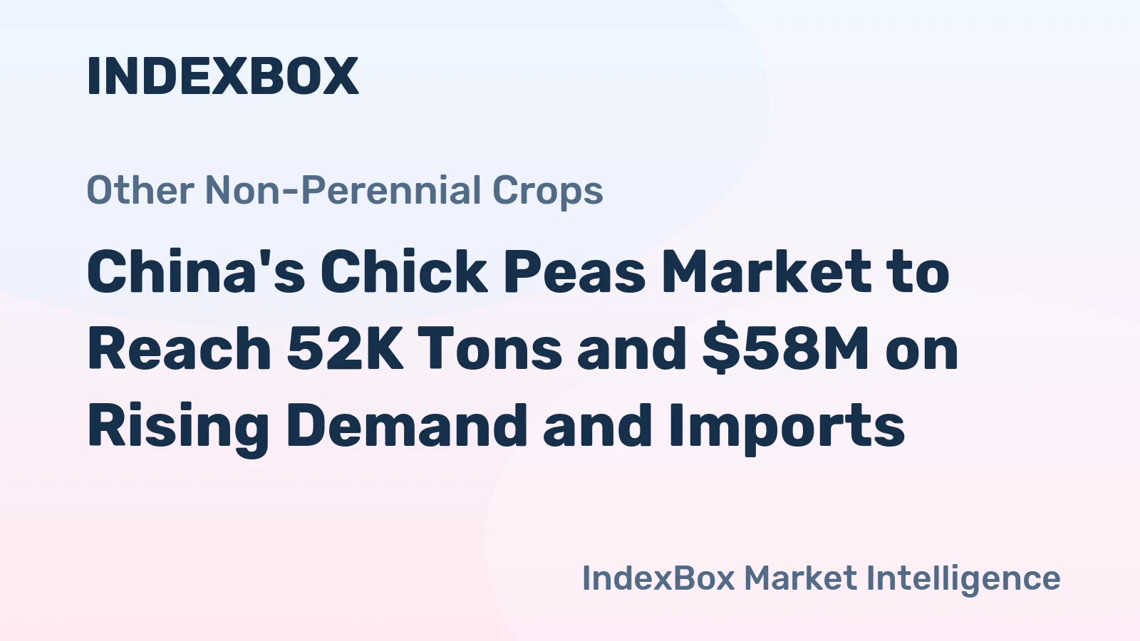 China's Chick Peas Market to Reach 52K Tons and $58M on Rising Demand and Imports