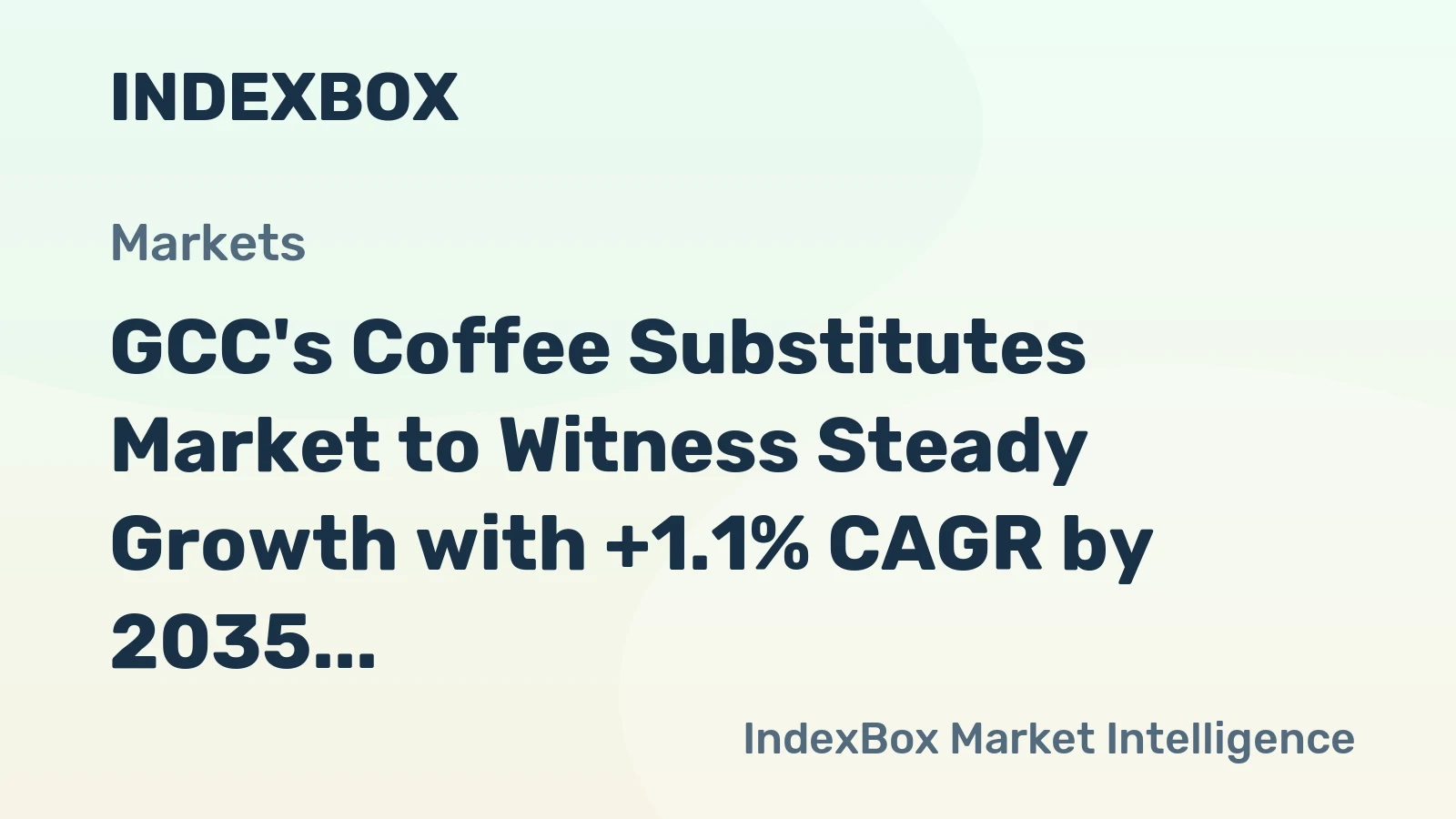 GCC's Coffee Substitutes Market to Witness Steady Growth with +1.1% CAGR by 2035