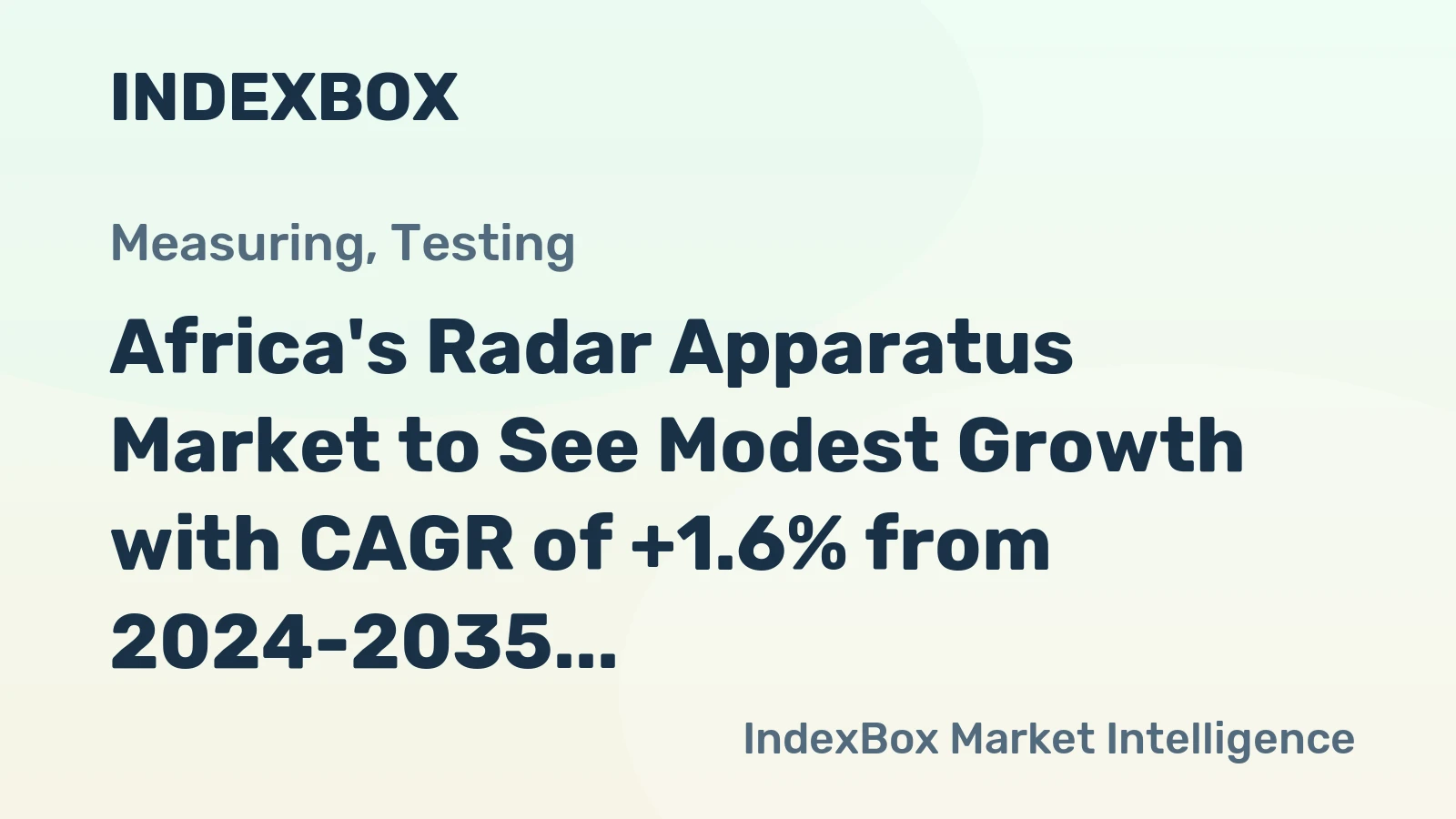 Africa's Radar Apparatus Market to See Modest Growth with CAGR of +1.6% from 2024-2035