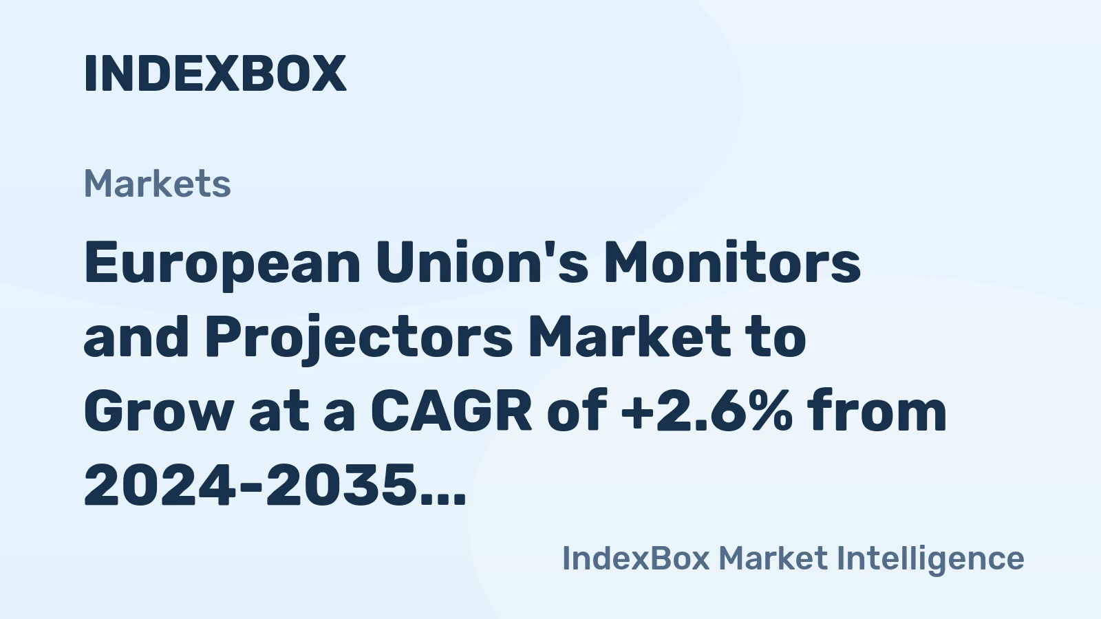European Union's Monitors and Projectors Market to Grow at a CAGR of +2.6% from 2024-2035