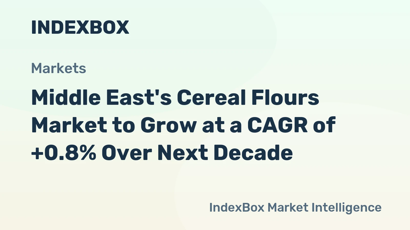 Middle East's Cereal Flours Market to Grow at a CAGR of +0.8% Over Next Decade