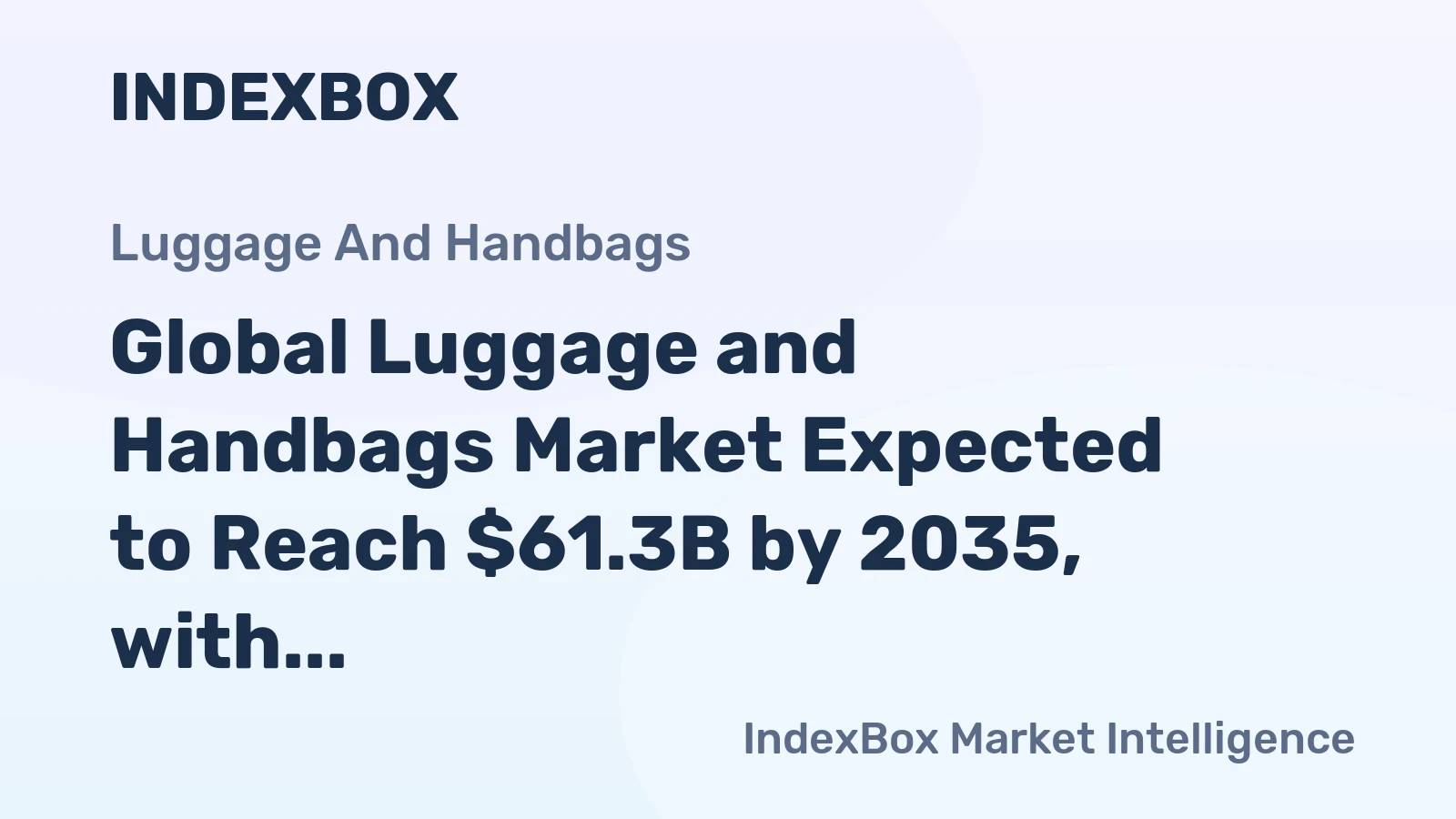 Global Luggage and Handbags Market Expected to Reach $61.3B by 2035, with CAGR of +1.6%