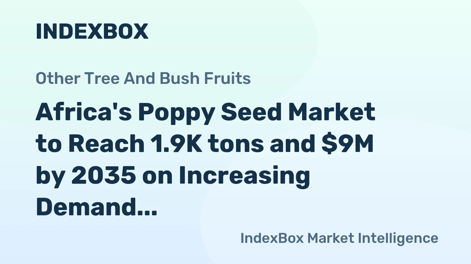 Africa's Poppy Seed Market to Reach 1.9K tons and $9M by 2035 on Increasing Demand