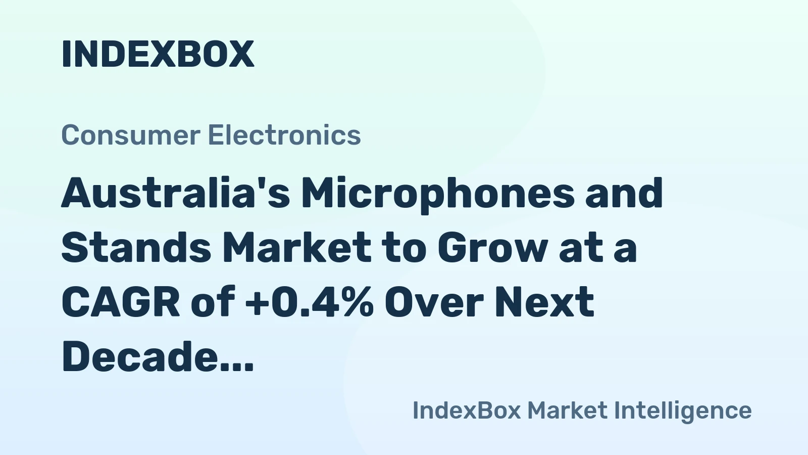 Australia's Microphones and Stands Market to Grow at a CAGR of +0.4% Over Next Decade, Reaching $98M by 2035