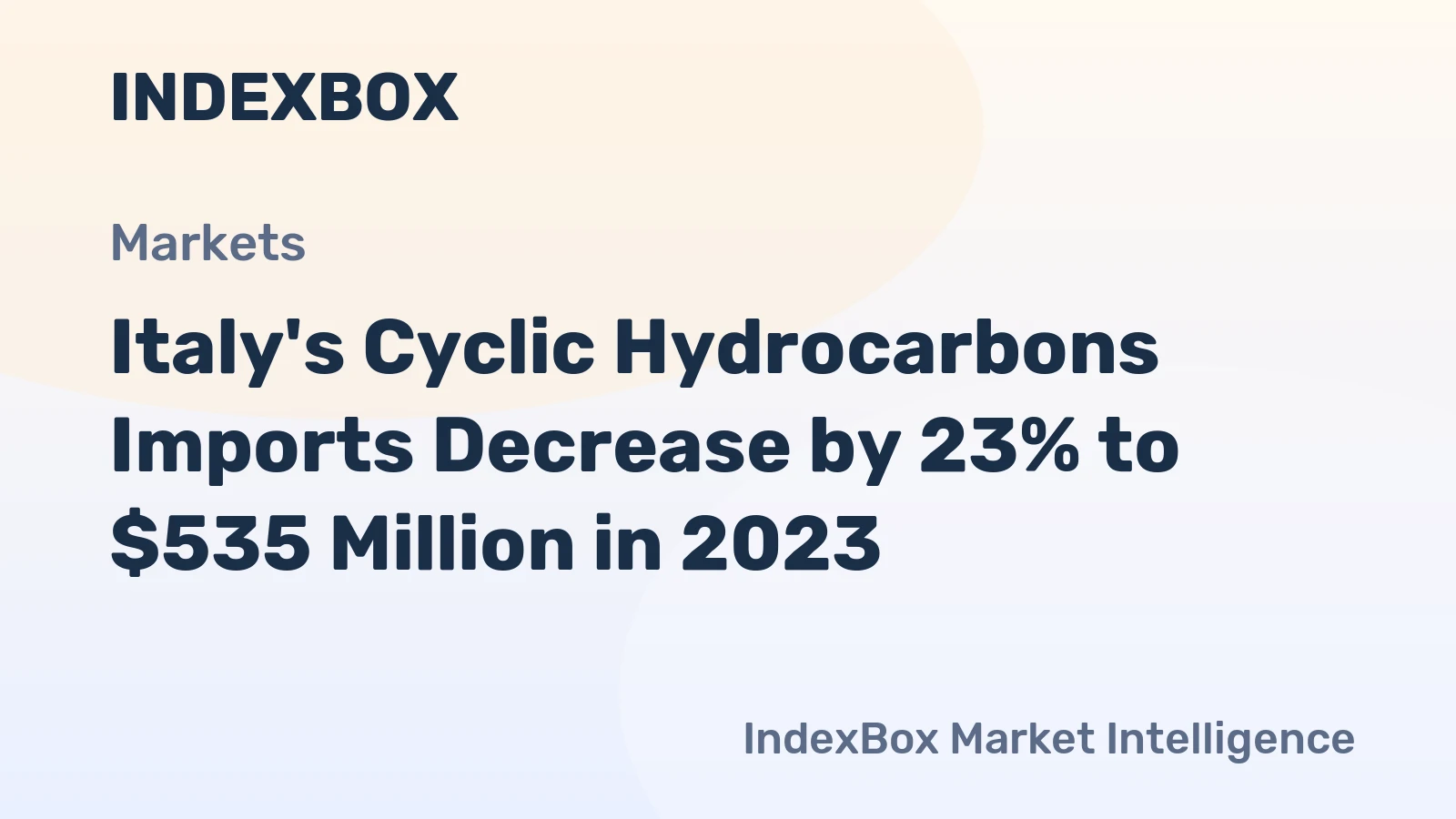 Italy's Cyclic Hydrocarbons Imports Decrease by 23% to $535 Million in 2023