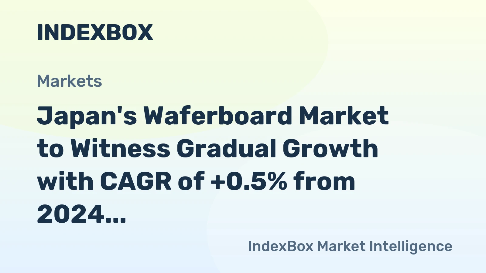 Japan's Waferboard Market to Witness Gradual Growth with CAGR of +0.5% from 2024 to 2035