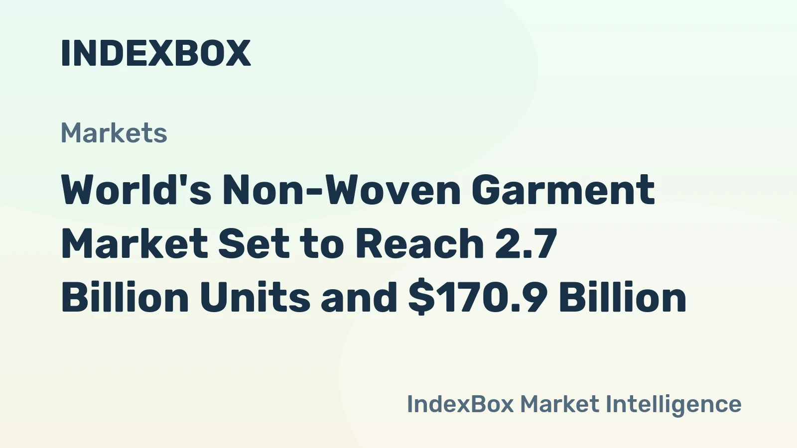 World's Non-Woven Garment Market Set to Reach 2.7 Billion Units and $170.9 Billion
