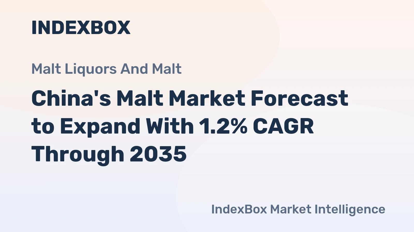 China's Malt Market Forecast to Expand With 1.2% CAGR Through 2035