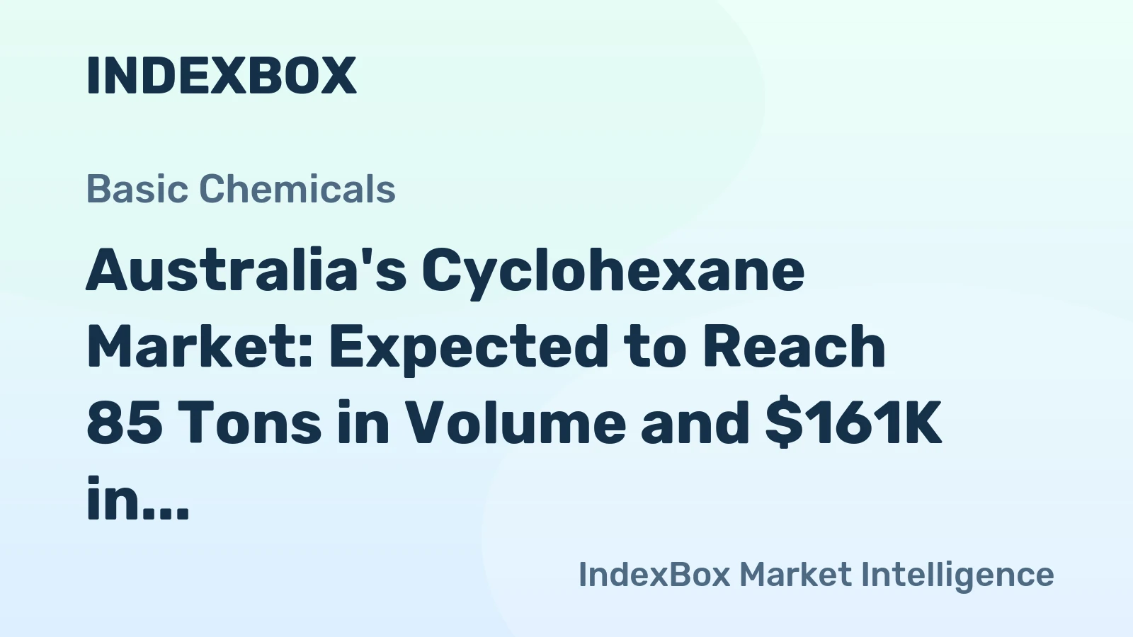 Australia's Cyclohexane Market: Expected to Reach 85 Tons in Volume and $161K in Value by 2035