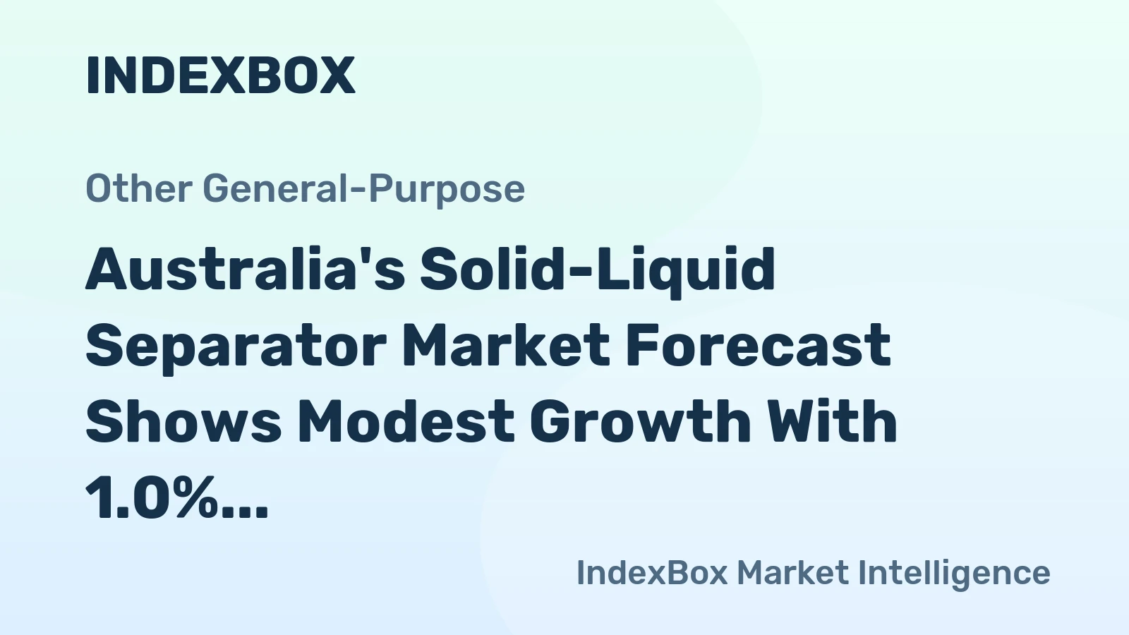 Australia's Solid-Liquid Separator Market Forecast Shows Modest Growth With 1.0% CAGR Through 2035