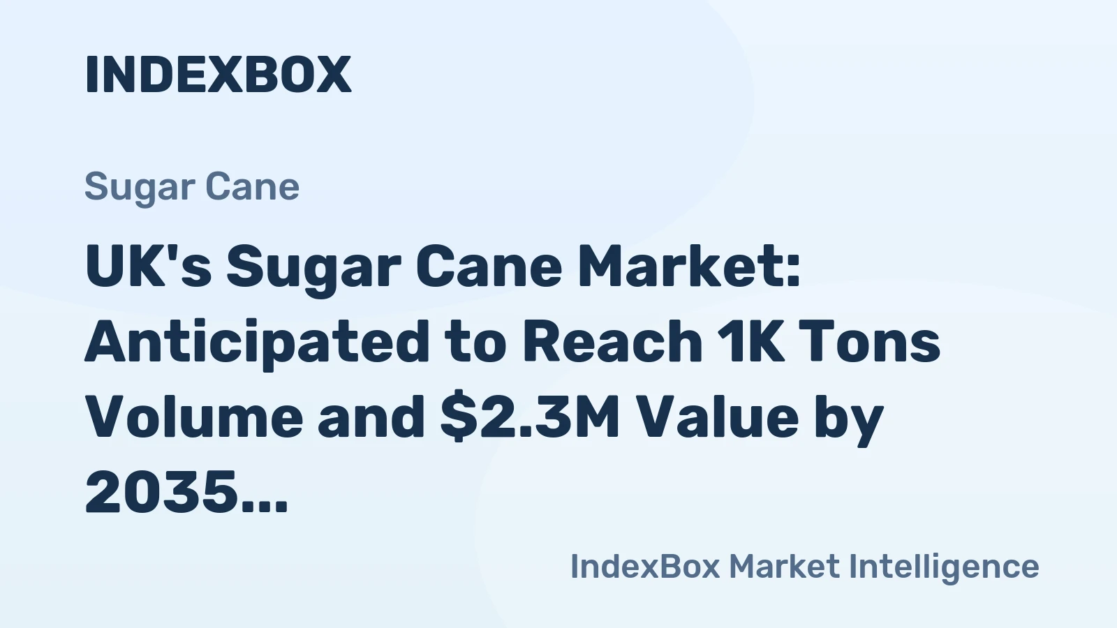 UK's Sugar Cane Market: Anticipated to Reach 1K Tons Volume and $2.3M Value by 2035