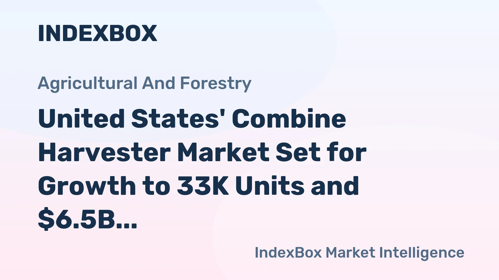 United States' Combine Harvester Market Set for Growth to 33K Units and $6.5B