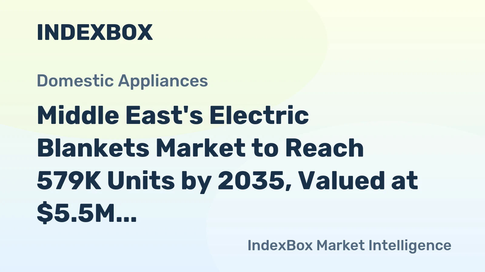 Middle East's Electric Blankets Market to Reach 579K Units by 2035, Valued at $5.5M