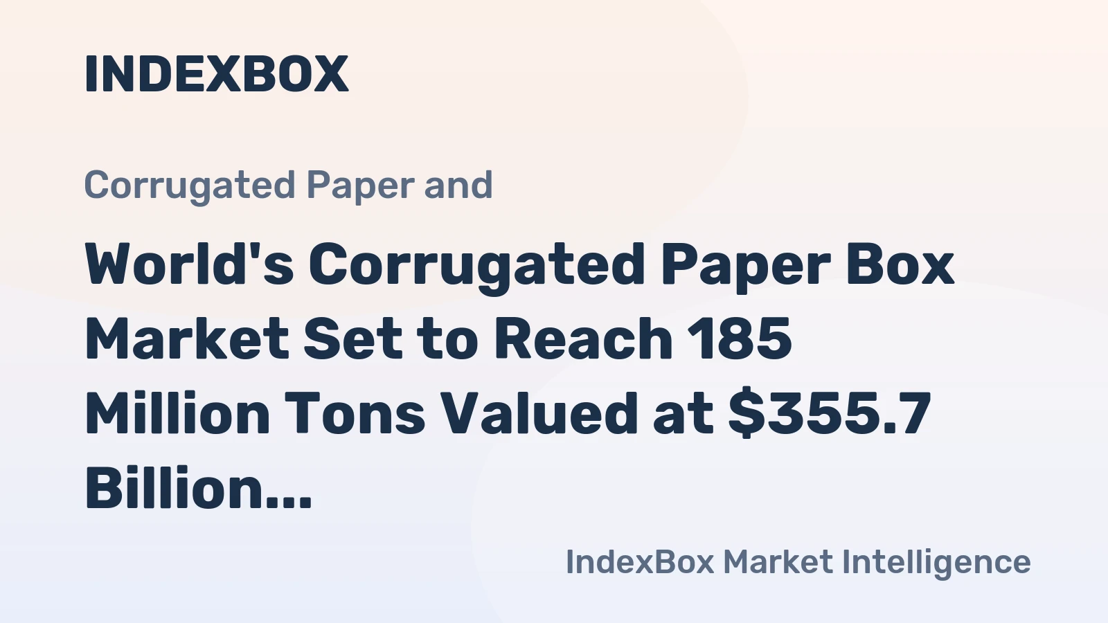 World's Corrugated Paper Box Market Set to Reach 185 Million Tons Valued at $355.7 Billion by 2035