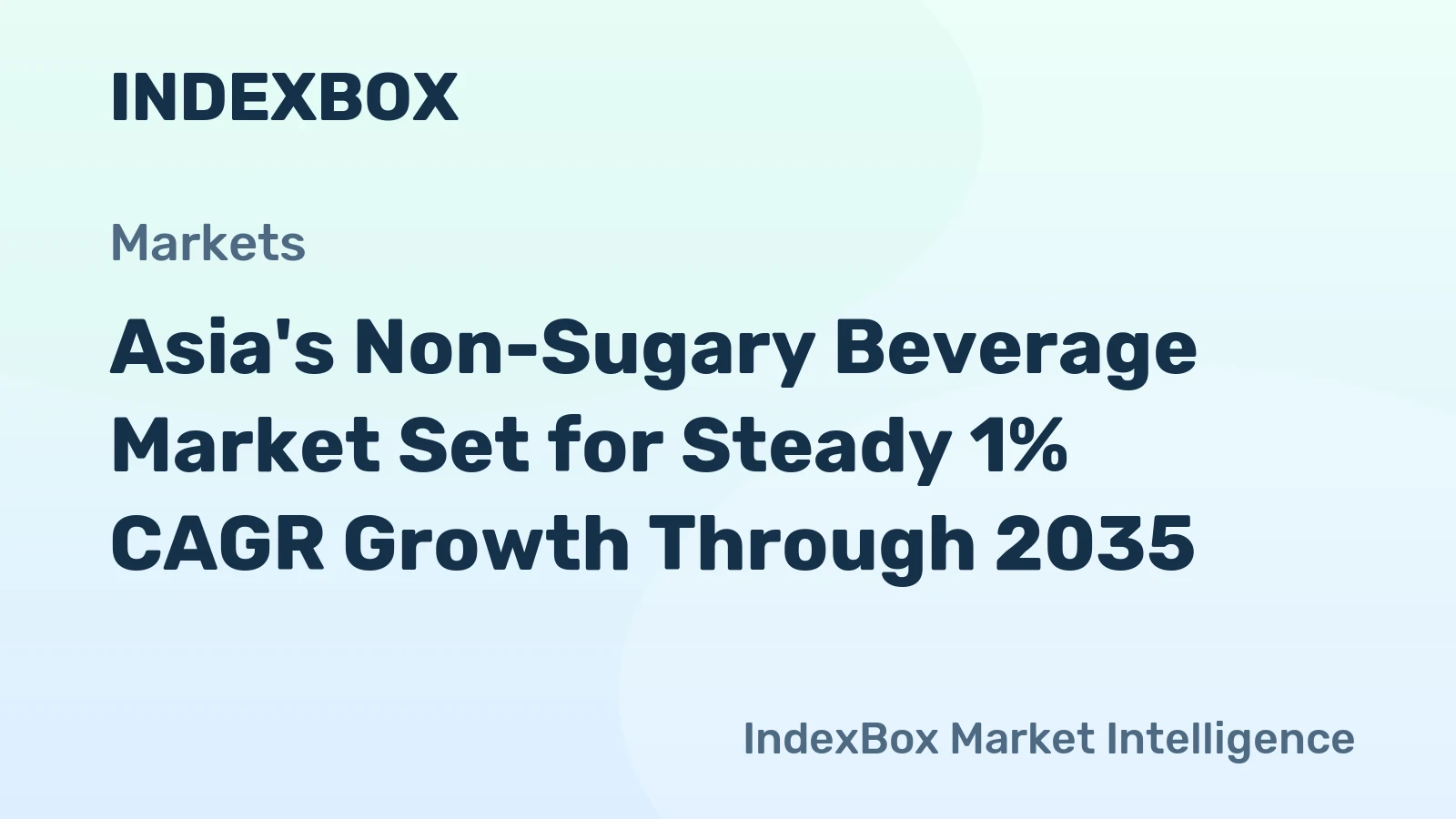 Asia's Non-Sugary Beverage Market Set for Steady 1% CAGR Growth Through 2035