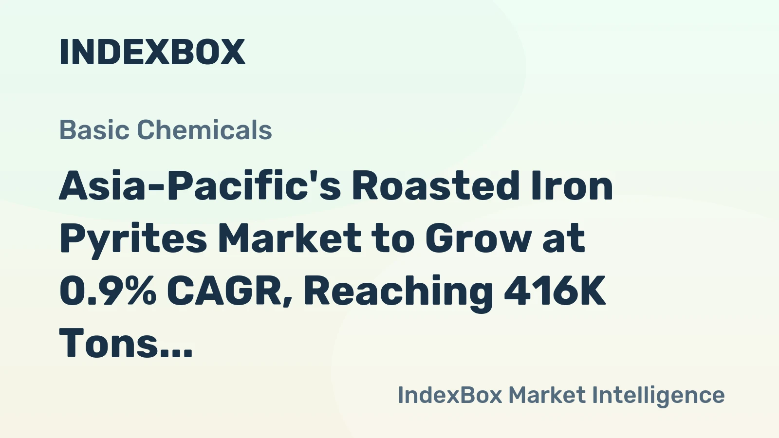 Asia-Pacific's Roasted Iron Pyrites Market to Grow at 0.9% CAGR, Reaching 416K Tons by 2035