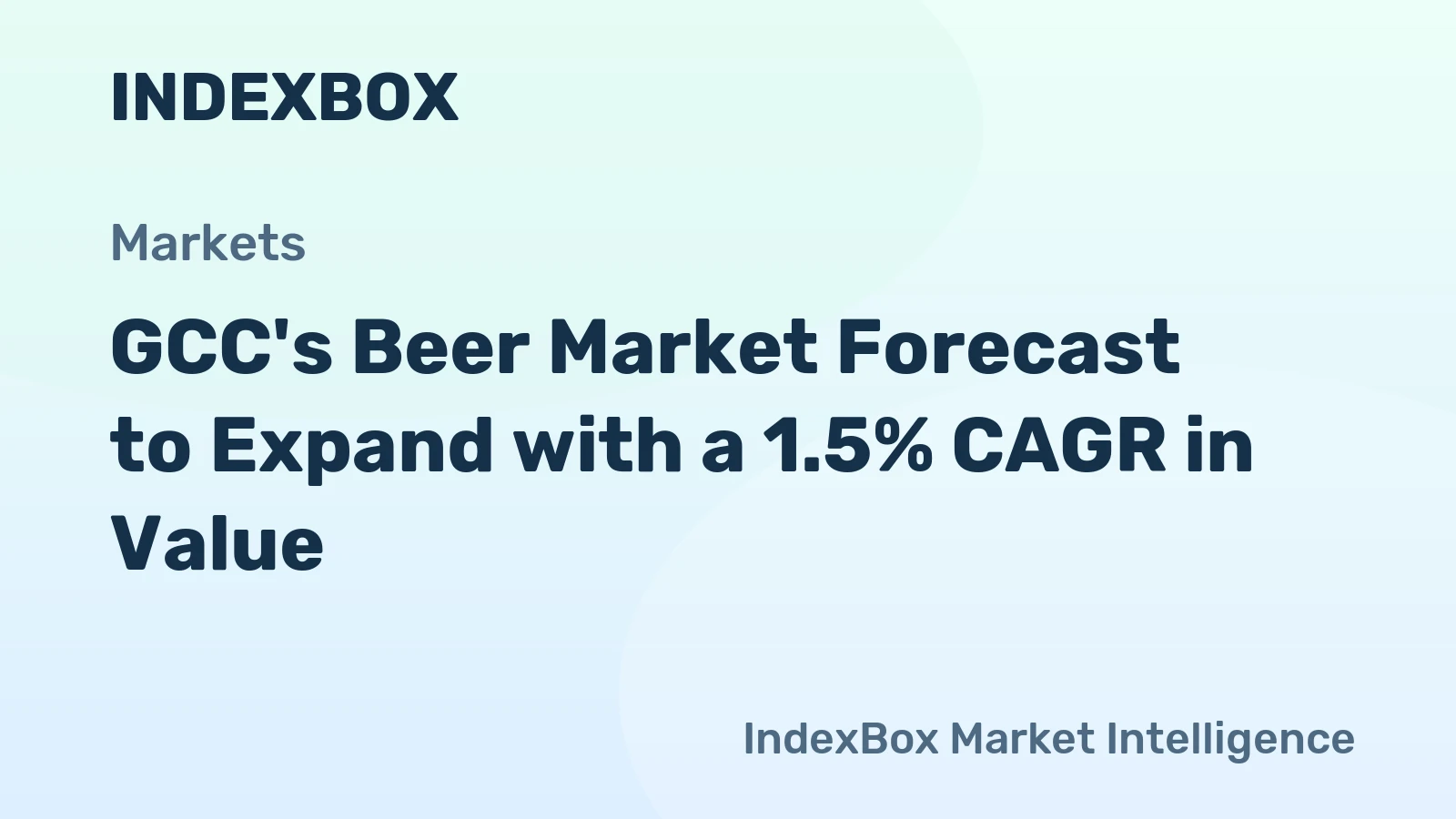 GCC's Beer Market Forecast to Expand with a 1.5% CAGR in Value