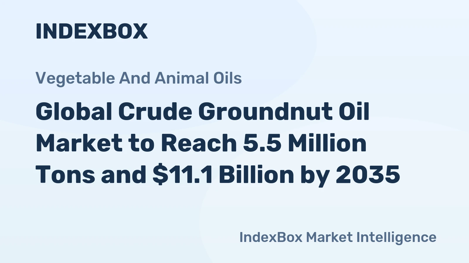 Global Crude Groundnut Oil Market to Reach 5.5 Million Tons and $11.1 Billion by 2035