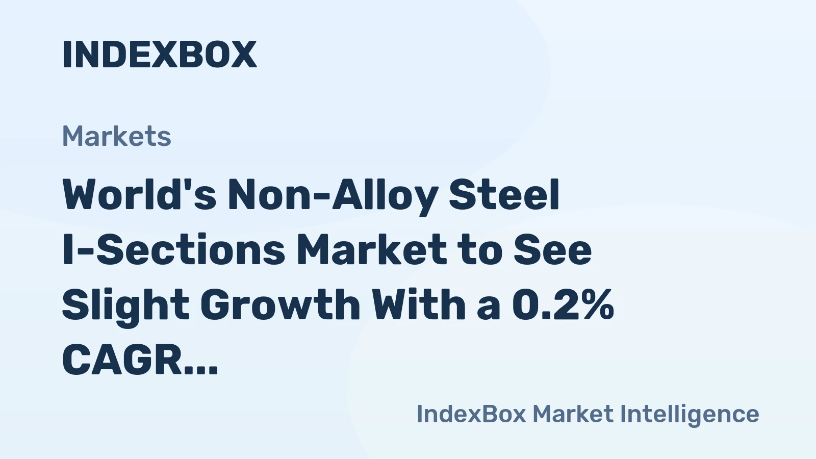 World's Non-Alloy Steel I-Sections Market to See Slight Growth With a 0.2% CAGR Through 2035