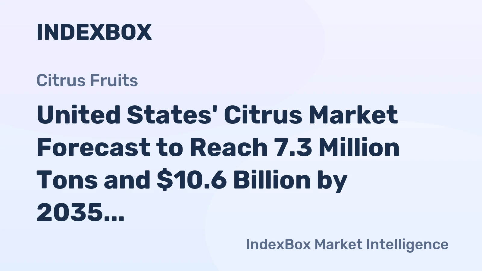 United States' Citrus Market Forecast to Reach 7.3 Million Tons and $10.6 Billion by 2035