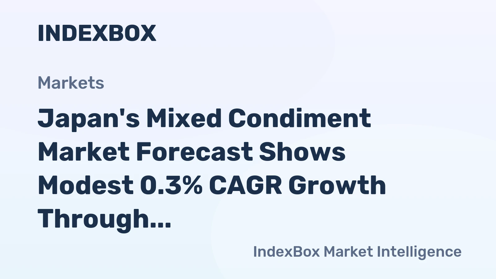 Japan's Mixed Condiment Market Forecast Shows Modest 0.3% CAGR Growth Through 2035