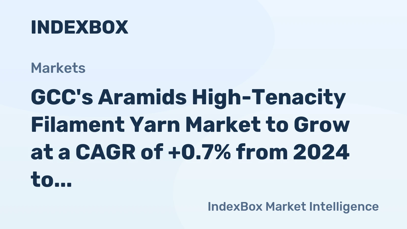 GCC's Aramids High-Tenacity Filament Yarn Market to Grow at a CAGR of +0.7% from 2024 to 2035