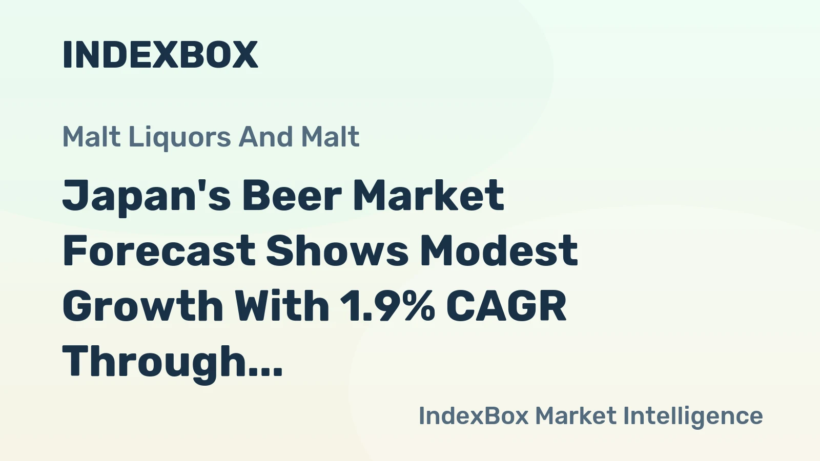 Japan's Beer Market Forecast Shows Modest Growth With 1.9% CAGR Through 2035