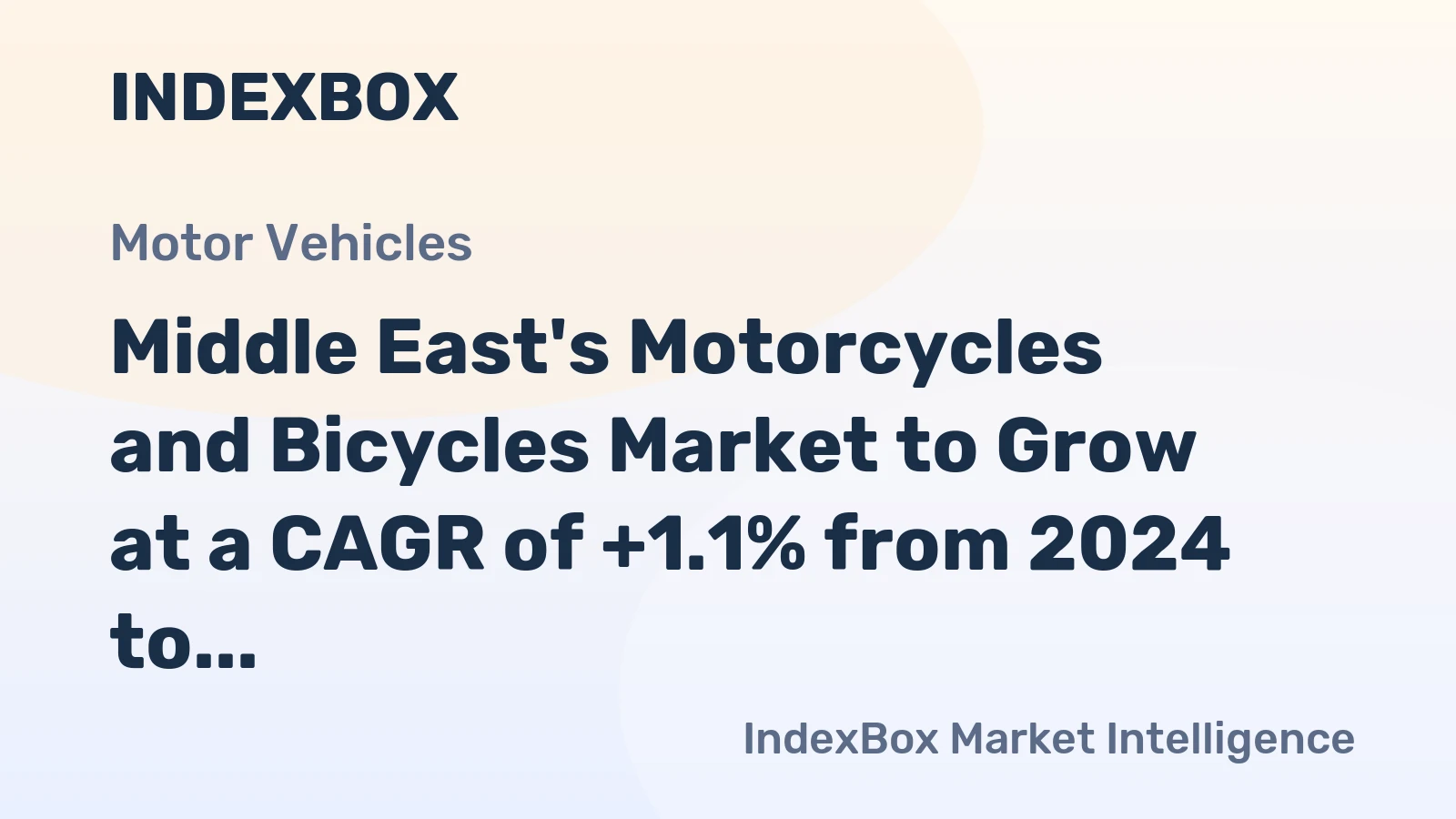 Middle East's Motorcycles and Bicycles Market to Grow at a CAGR of +1.1% from 2024 to 2035