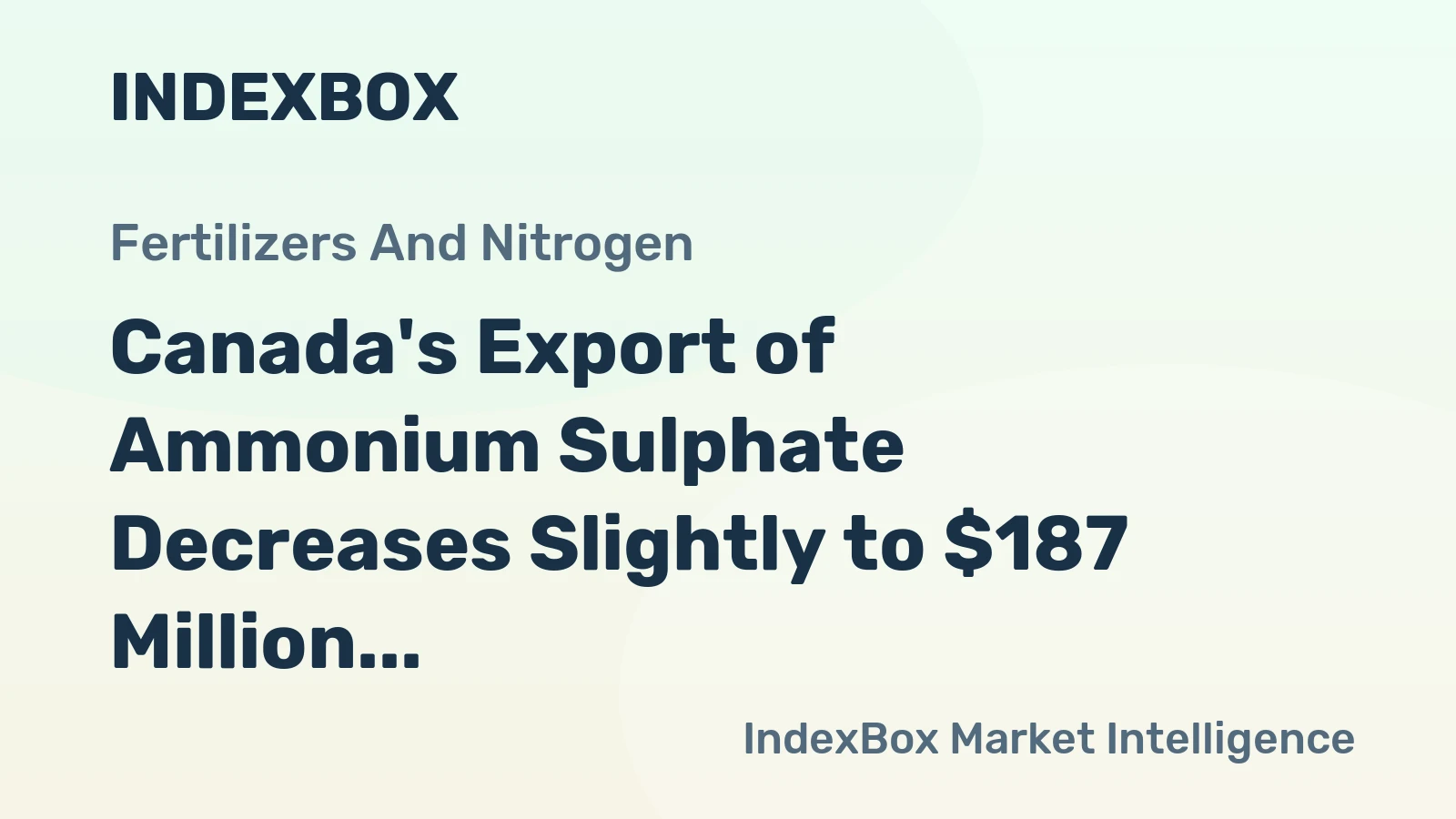 Canada's Export of Ammonium Sulphate Decreases Slightly to $187 Million in 2023