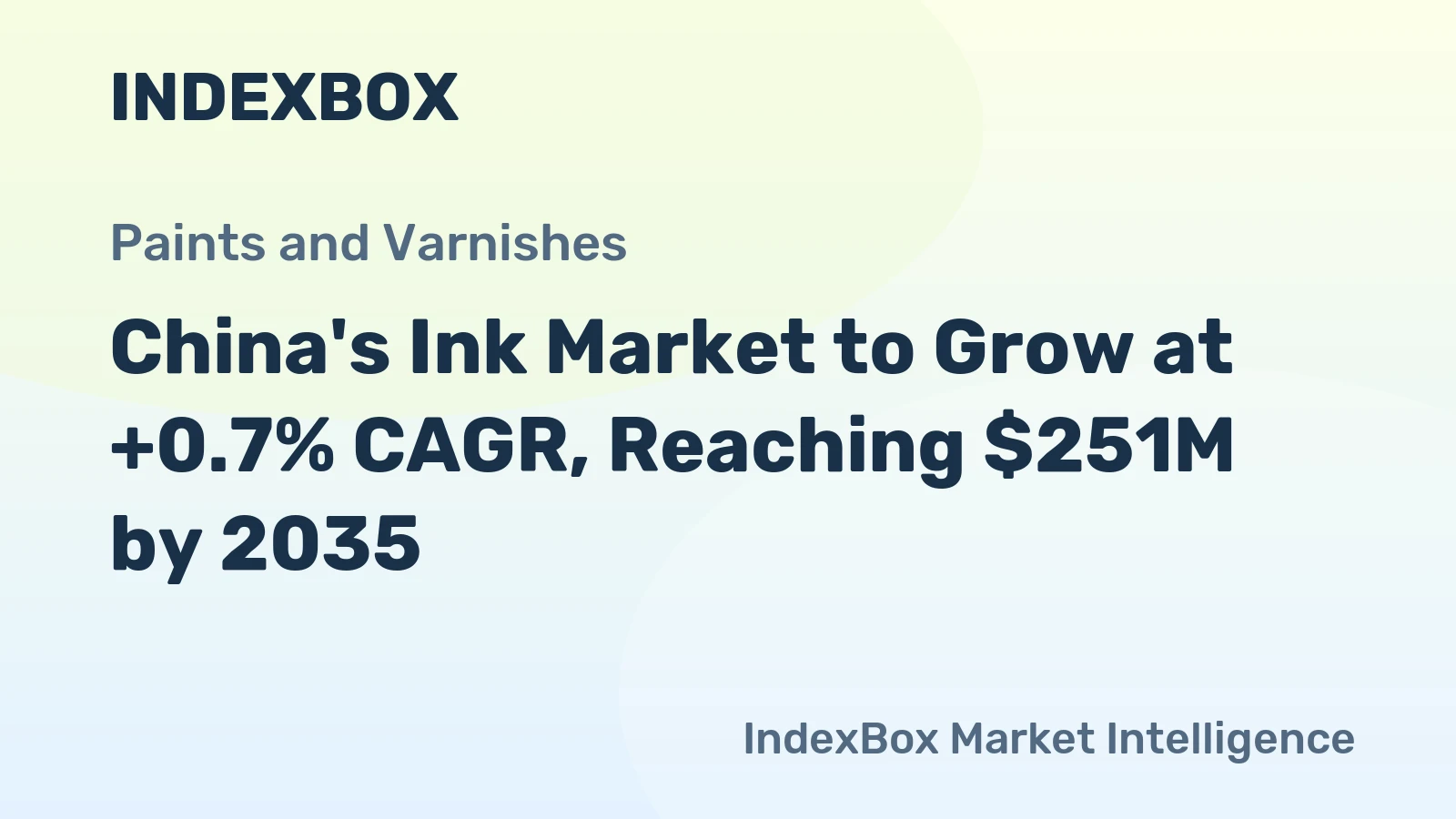 China's Ink Market to Grow at +0.7% CAGR, Reaching $251M by 2035