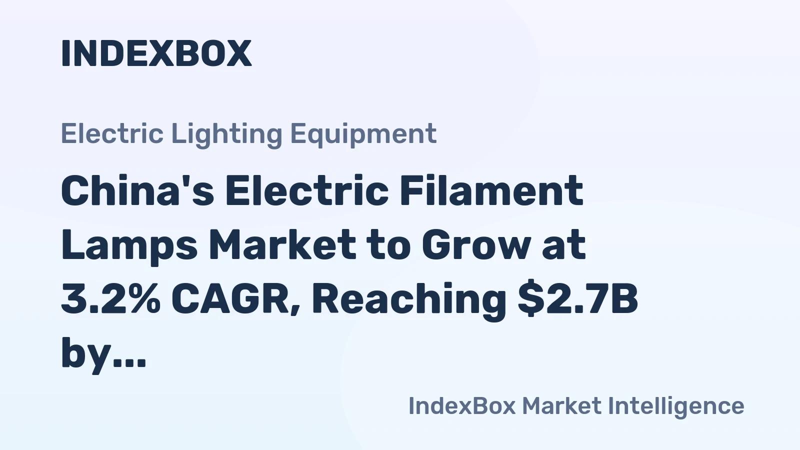 China's Electric Filament Lamps Market to Grow at 3.2% CAGR, Reaching $2.7B by 2035