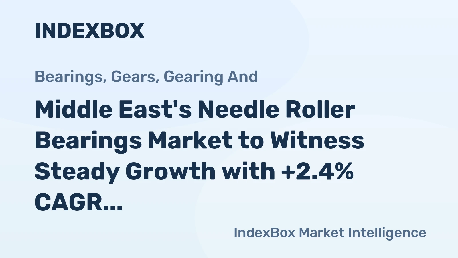 Middle East's Needle Roller Bearings Market to Witness Steady Growth with +2.4% CAGR from 2024 to 2035