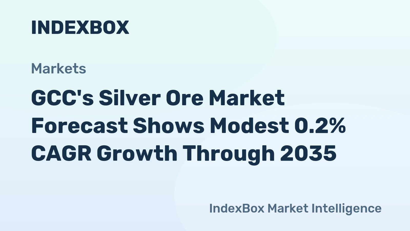 GCC's Silver Ore Market Forecast Shows Modest 0.2% CAGR Growth Through 2035