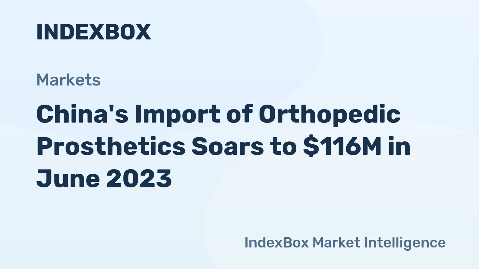 China's Import of Orthopedic Prosthetics Soars to $116M in June 2023