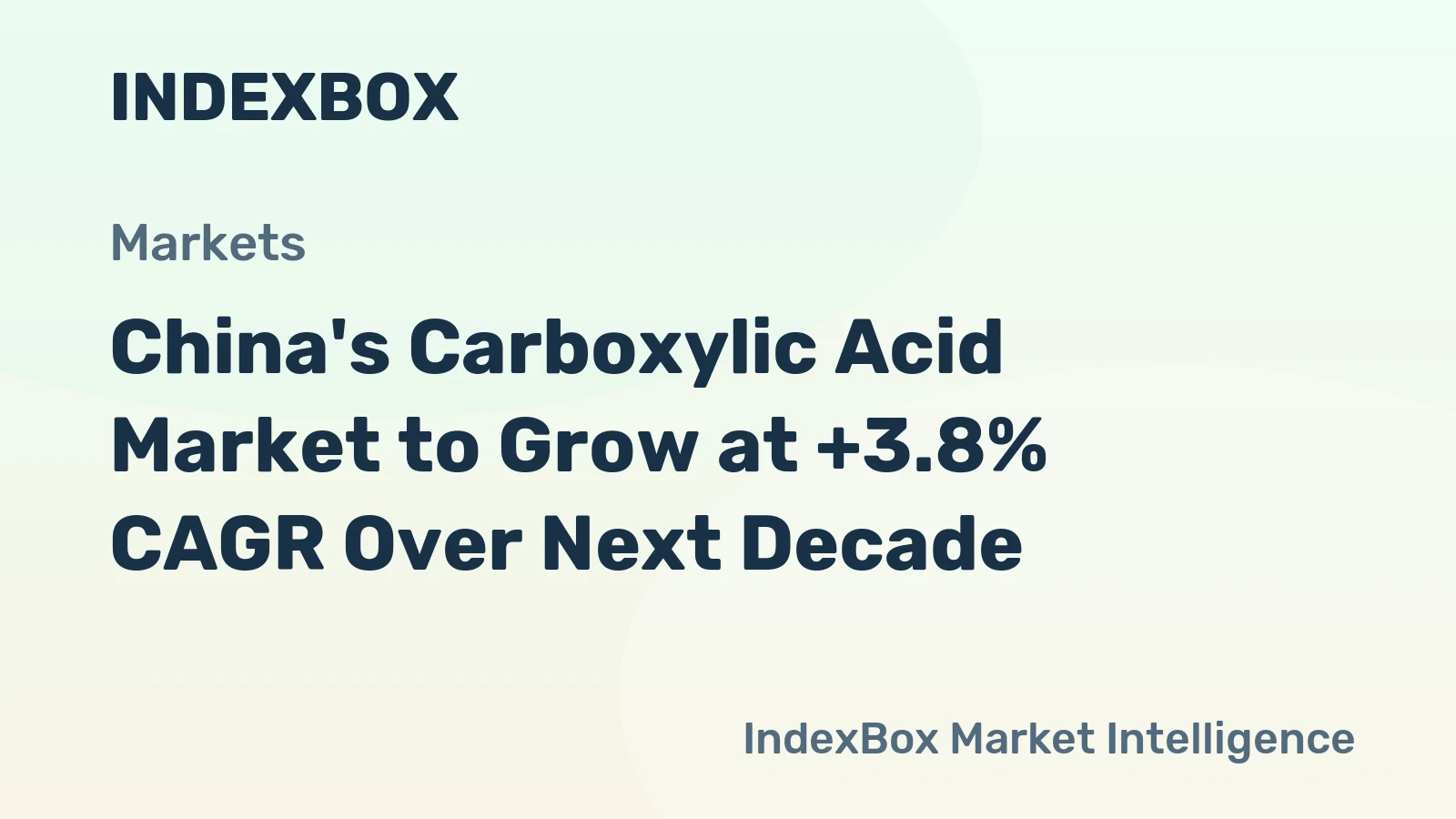China's Carboxylic Acid Market to Grow at +3.8% CAGR Over Next Decade