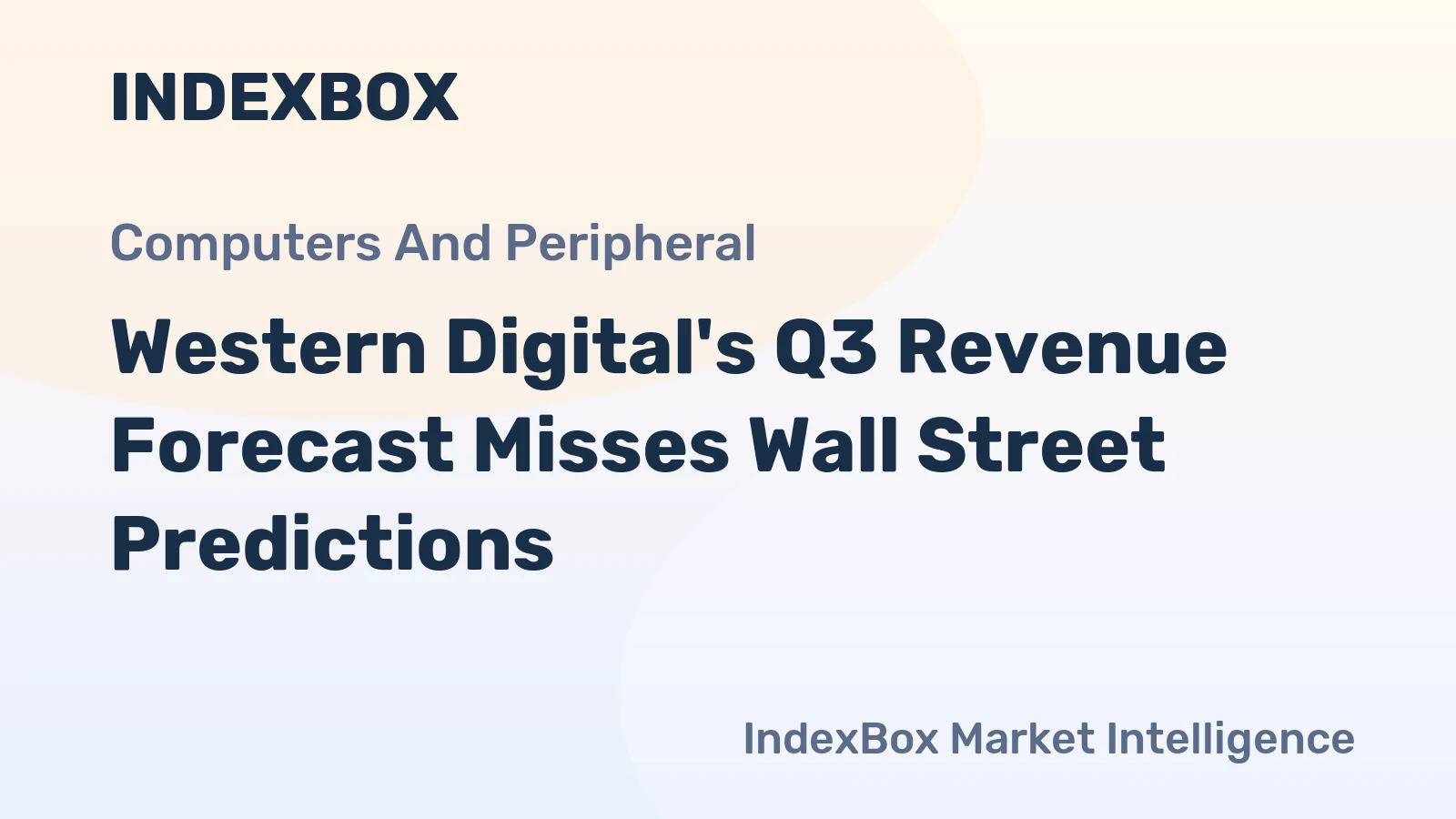 Western Digital's Q3 Revenue Forecast Misses Wall Street Predictions
