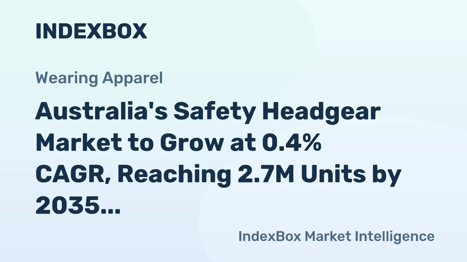 Australia's Safety Headgear Market to Grow at 0.4% CAGR, Reaching 2.7M Units by 2035