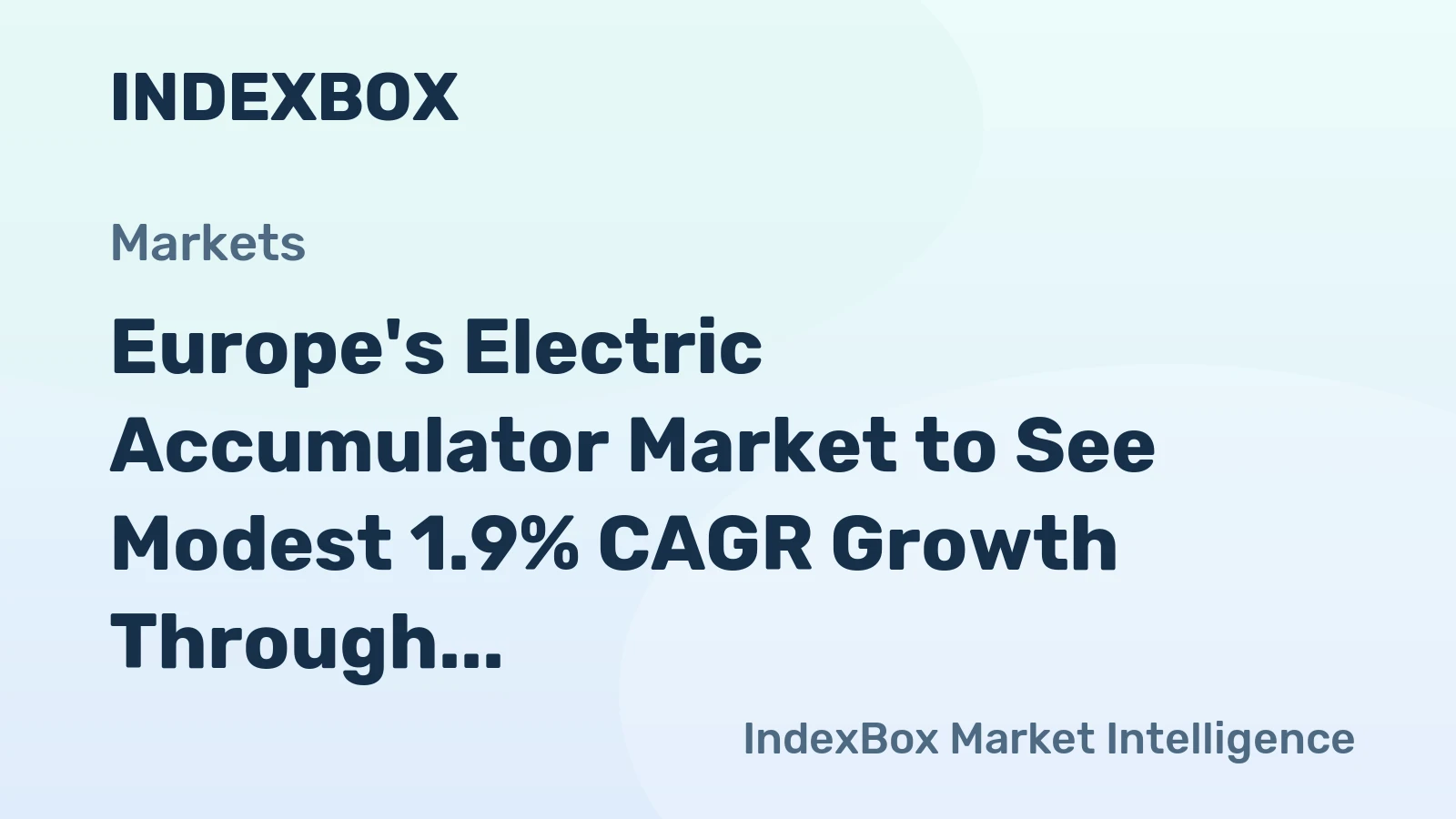 Europe's Electric Accumulator Market to See Modest 1.9% CAGR Growth Through 2035