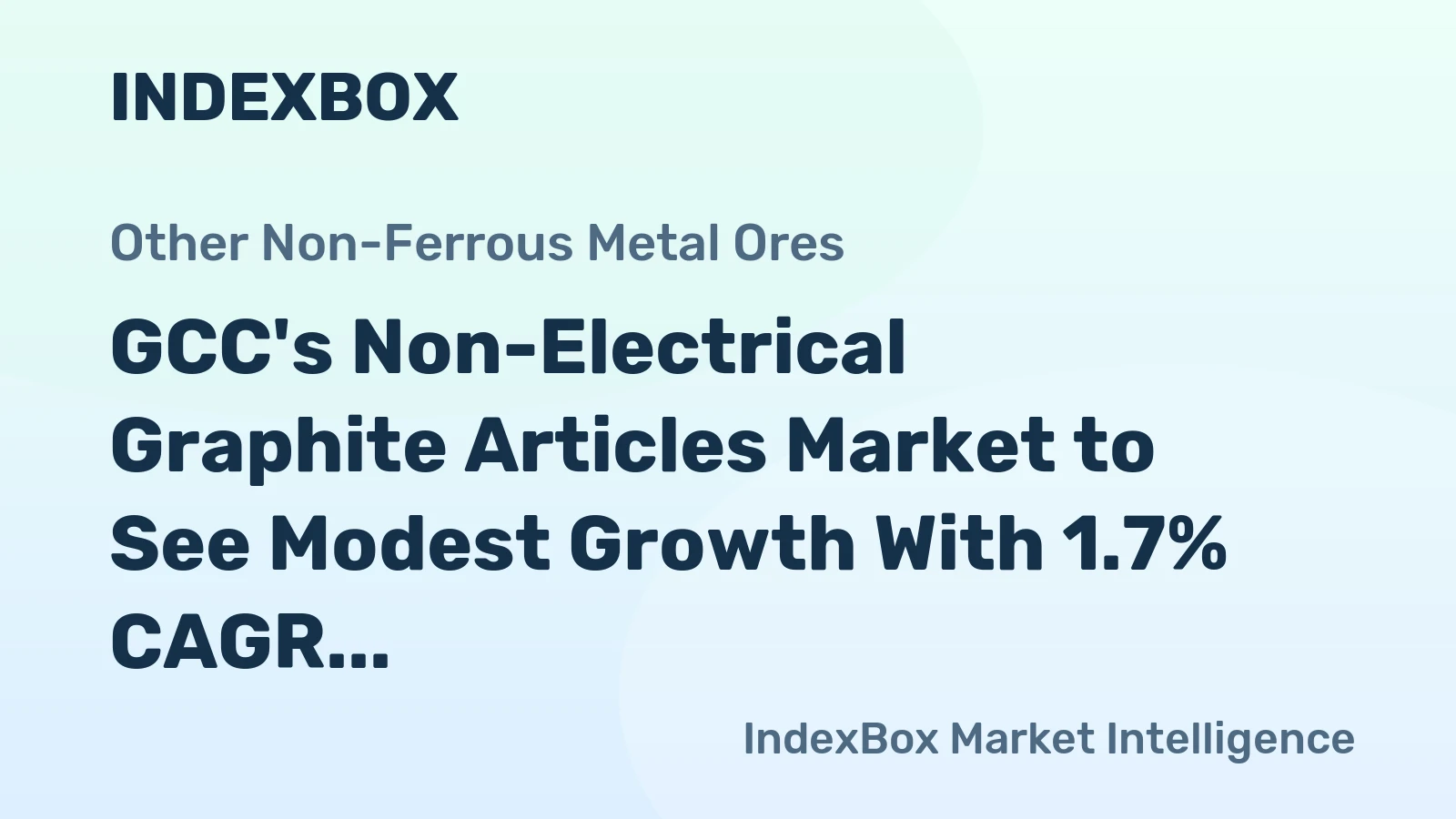 GCC's Non-Electrical Graphite Articles Market to See Modest Growth With 1.7% CAGR in Value