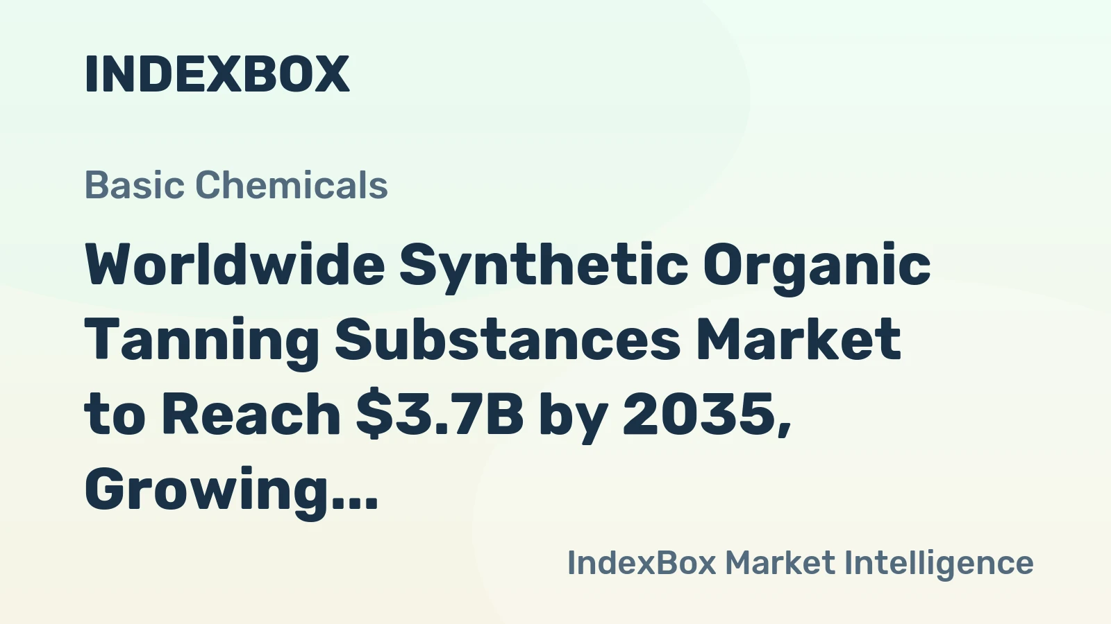 Worldwide Synthetic Organic Tanning Substances Market to Reach $3.7B by 2035, Growing at a CAGR of +1.7%