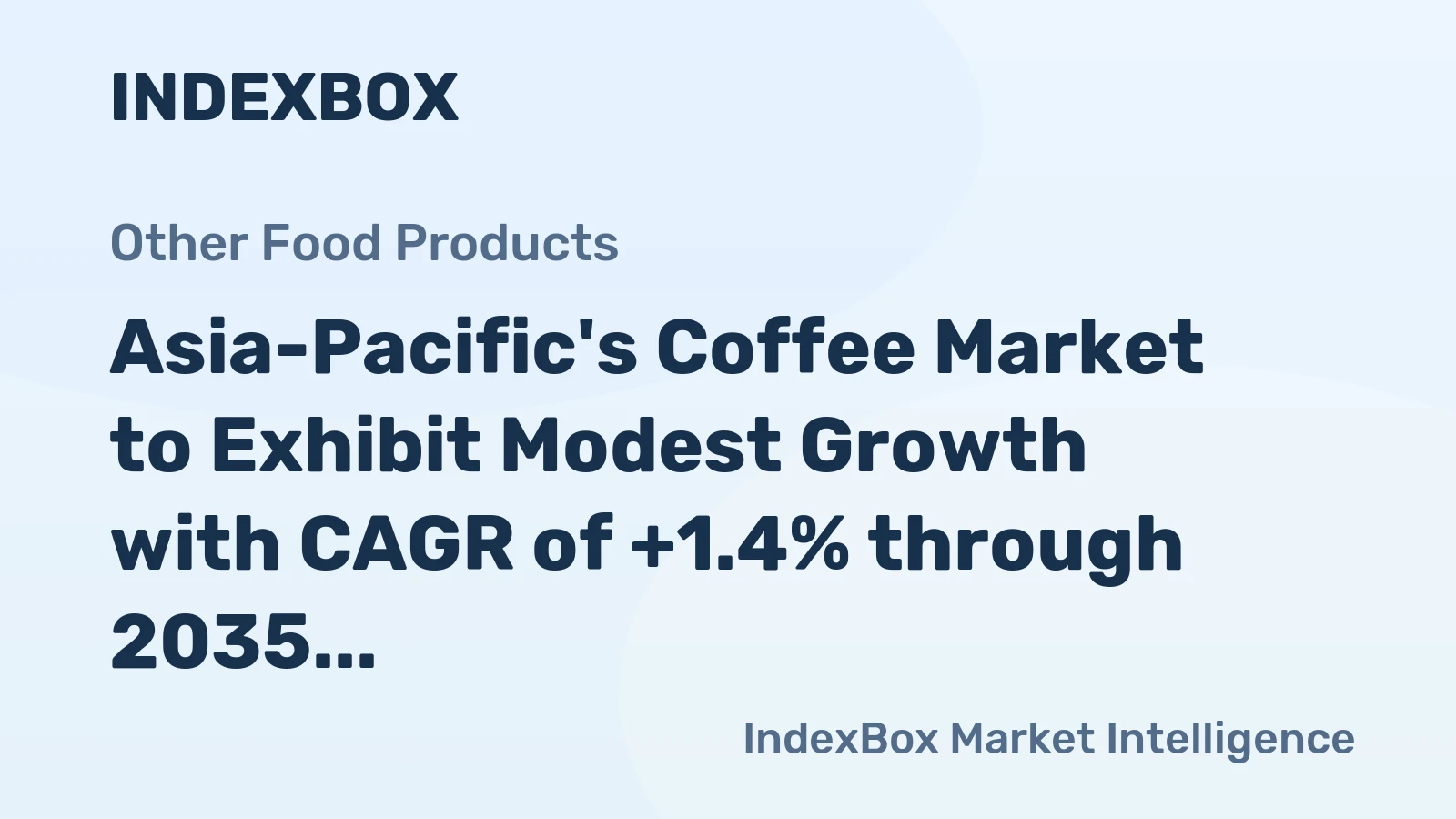 Asia-Pacific's Coffee Market to Exhibit Modest Growth with CAGR of +1.4% through 2035, Reaching $57.5B in Value