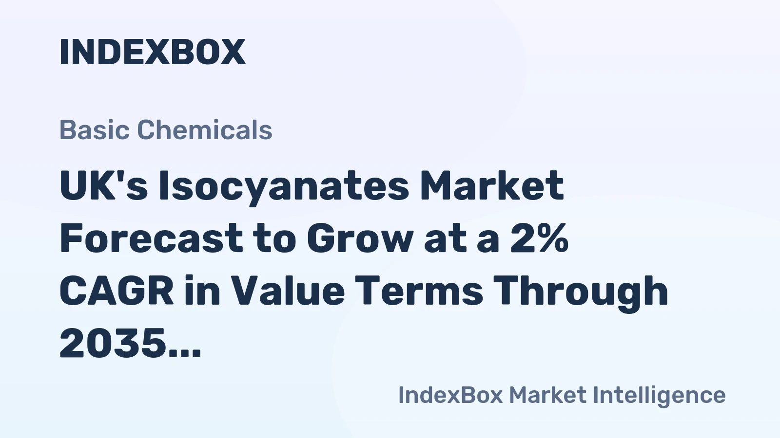 UK's Isocyanates Market Forecast to Grow at a 2% CAGR in Value Terms Through 2035