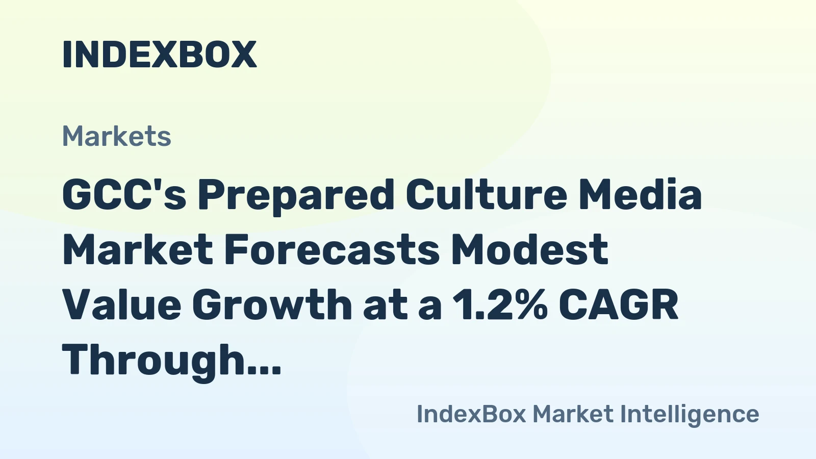 GCC's Prepared Culture Media Market Forecasts Modest Value Growth at a 1.2% CAGR Through 2035