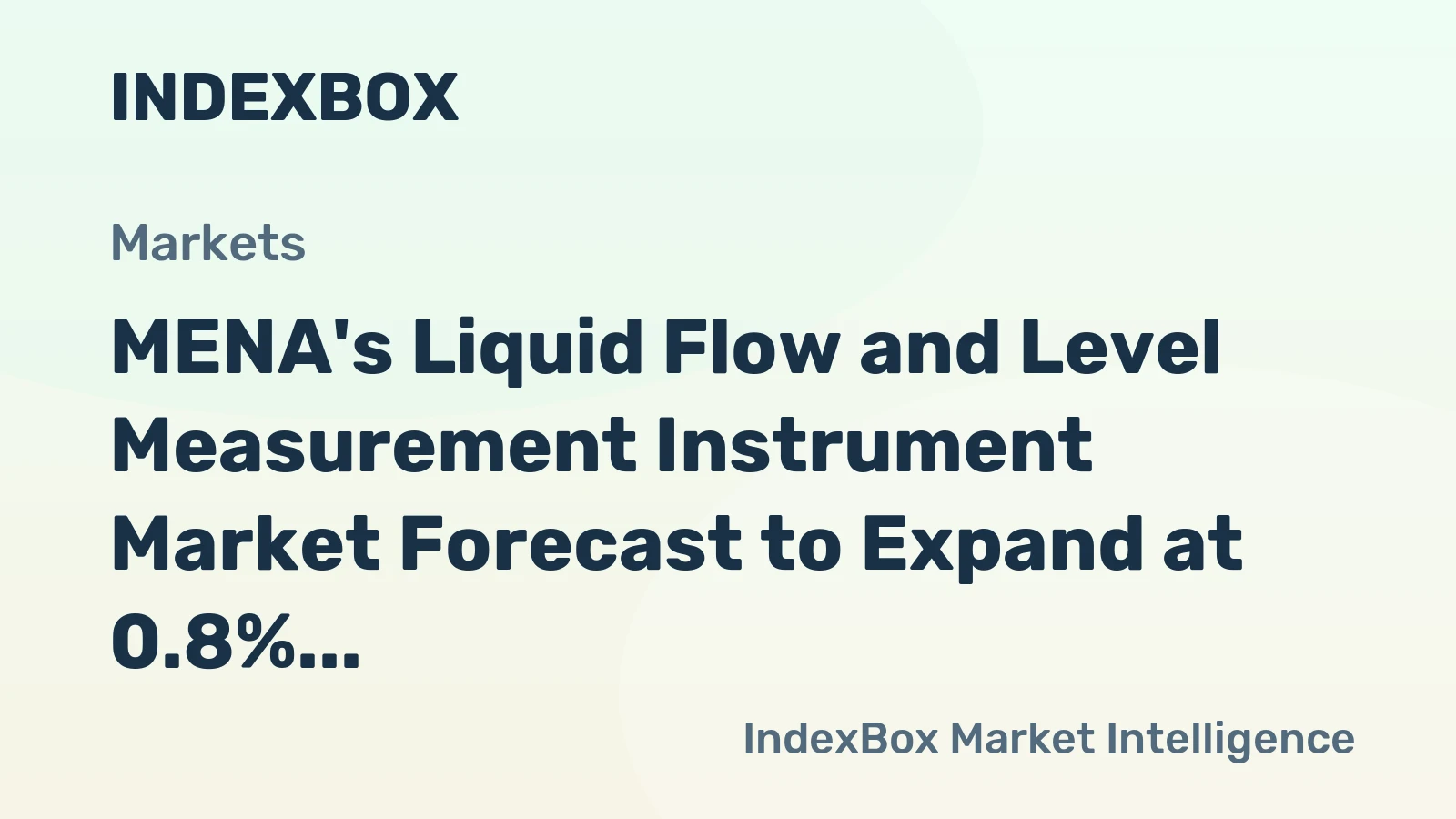 MENA's Liquid Flow and Level Measurement Instrument Market Forecast to Expand at 0.8% CAGR