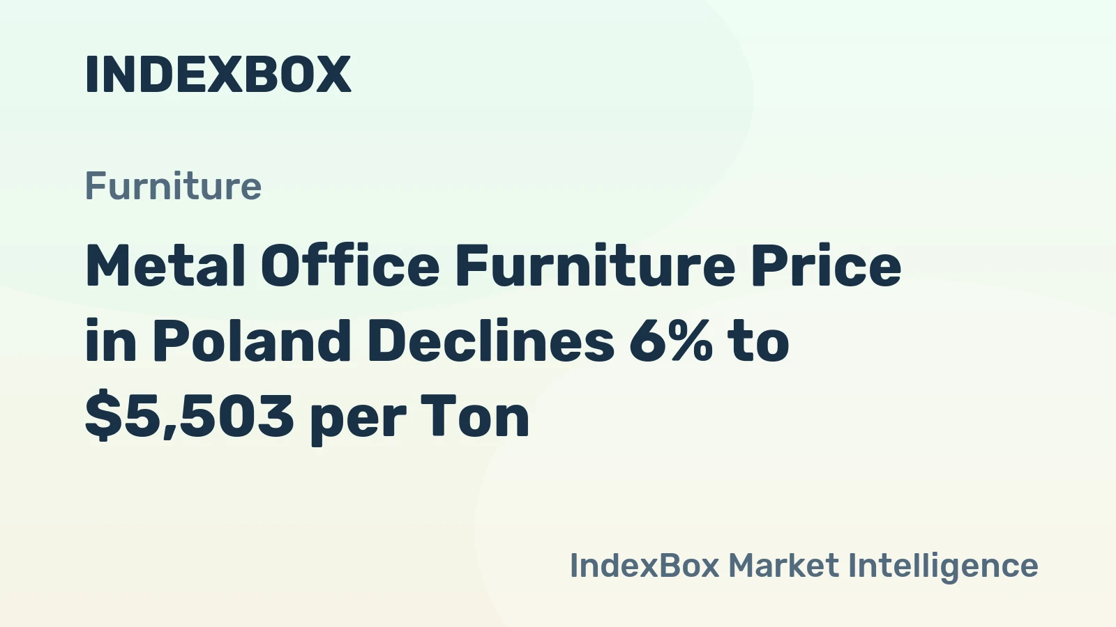 Metal Office Furniture Price in Poland Declines 6% to $5,503 per Ton