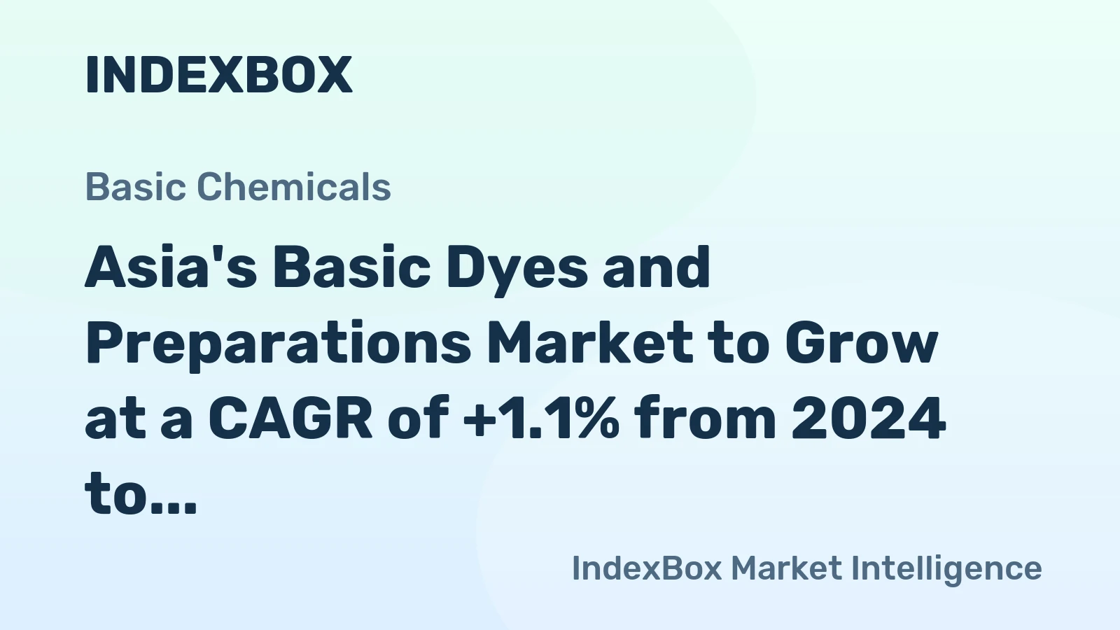 Asia's Basic Dyes and Preparations Market to Grow at a CAGR of +1.1% from 2024 to 2035, Reaching 53K Tons